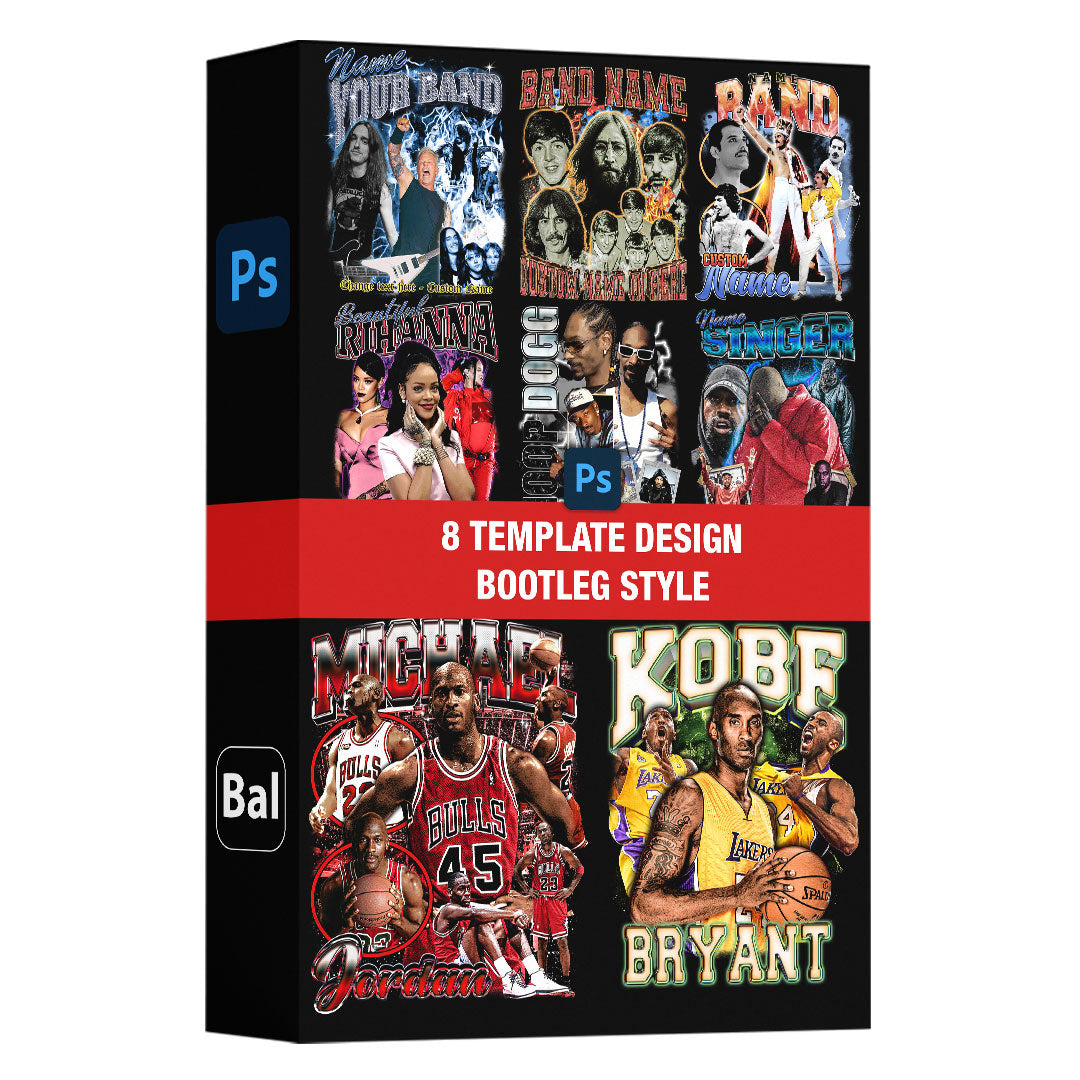 235 Vector Mockups + 40 Real Mockups + 8 Template Design Bootleg Style ...