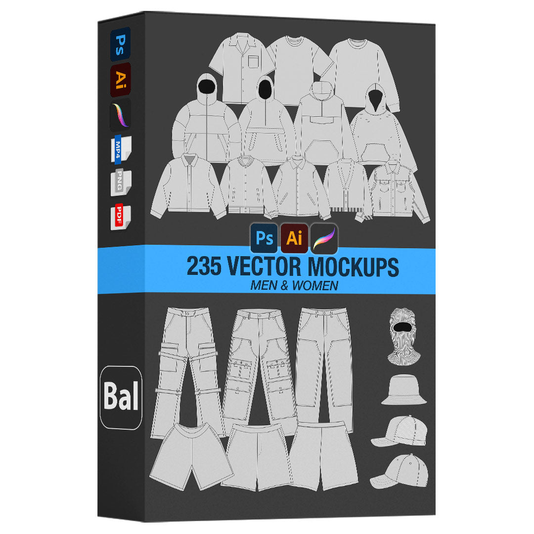 235 Vector Mockups + 40 Real Mockups + 8 Template Design Bootleg Style ...